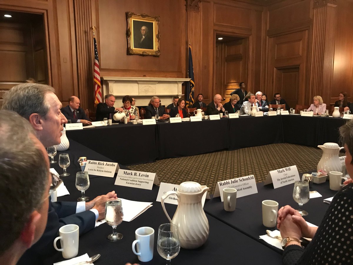 The Jewish leaders around the table at today’s Senate Dems meeting